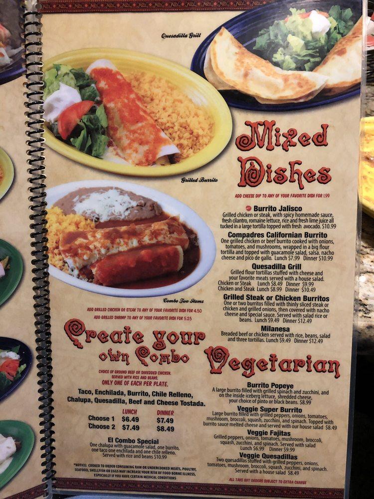 Menu at Compadres Tequila Lounge restaurant, Pittsboro