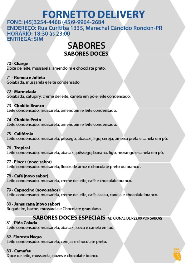 Menu at Lista Menu, Marechal Cândido Rondon