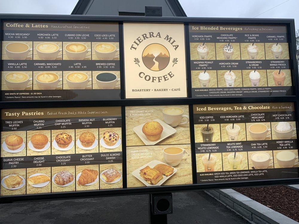 Carta del restaurante Tierra Mia Coffee Drive Thru, El Monte