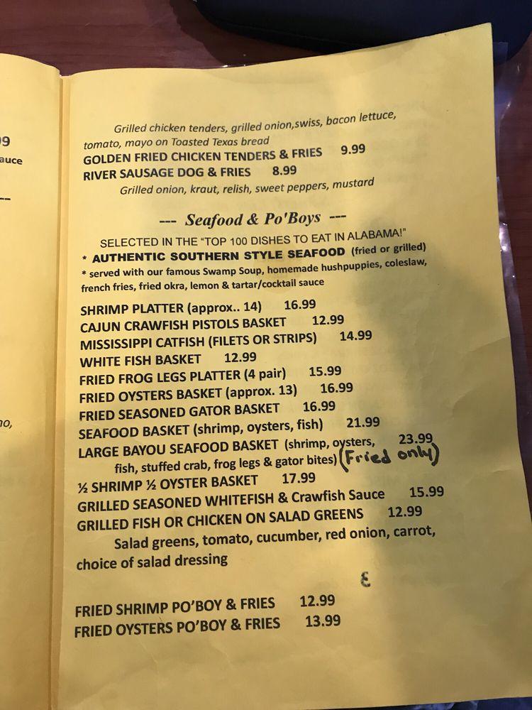 Menu at Fish River Grill restaurant, Foley