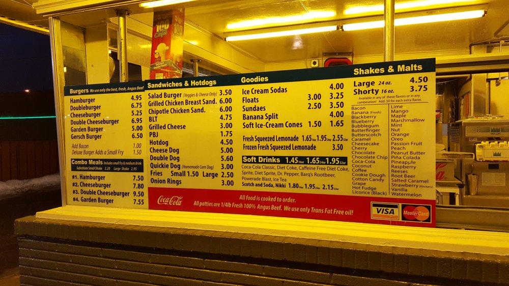 Menu at Ice-Burg Drive-In fast food, Walla Walla