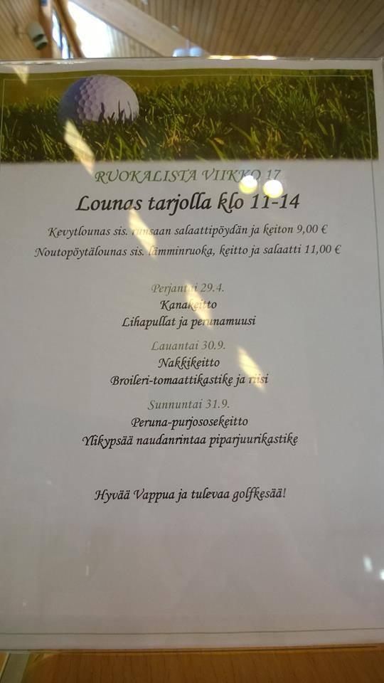 Menu at Ravintola Spin restaurant, Oulu