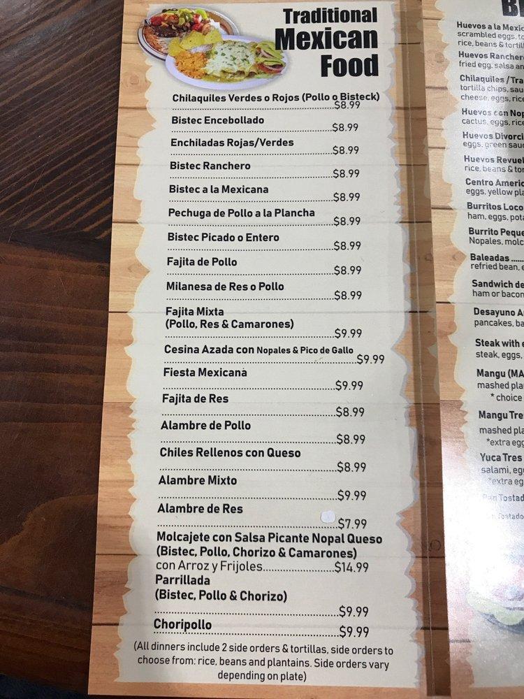Menu at El Zocalo Supermarket restaurant, Haines City