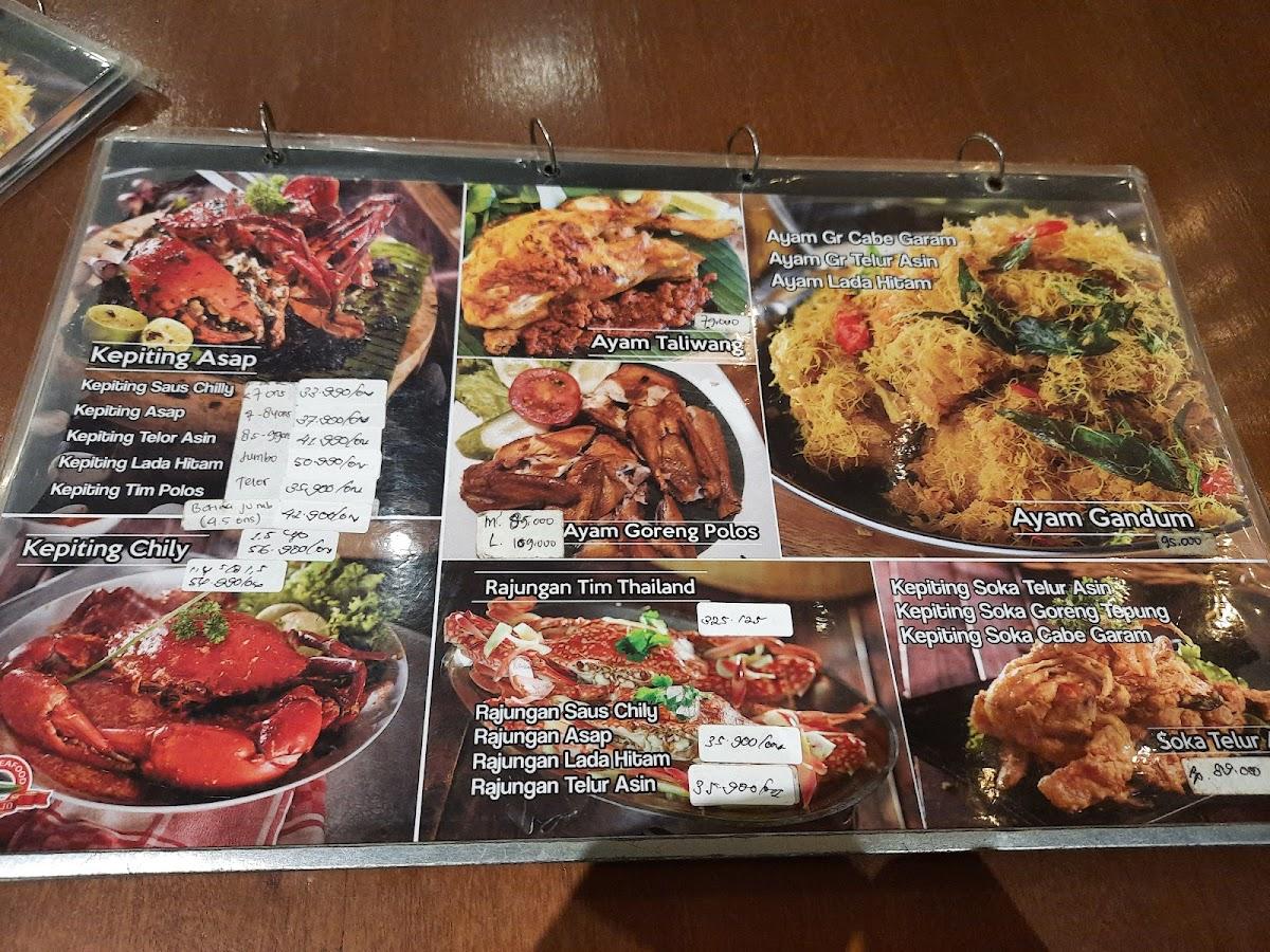 Menu at Cabe Ijo restaurant, Jakarta, Jl. Pluit Putra No.17