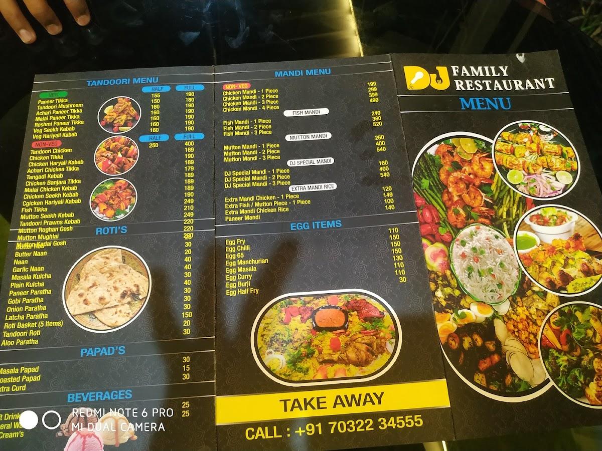 Menu at DJ’S Dine Hill Family Restaurant, Vikarabad