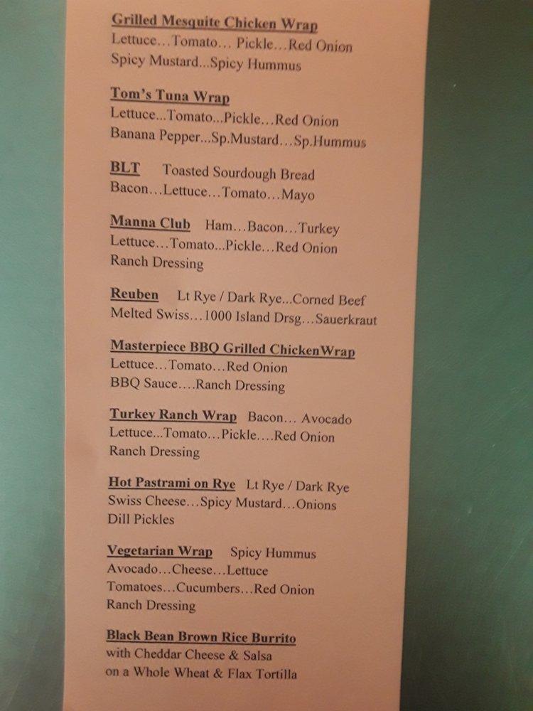 Menu at Manna Bakery & Deli, Littleton