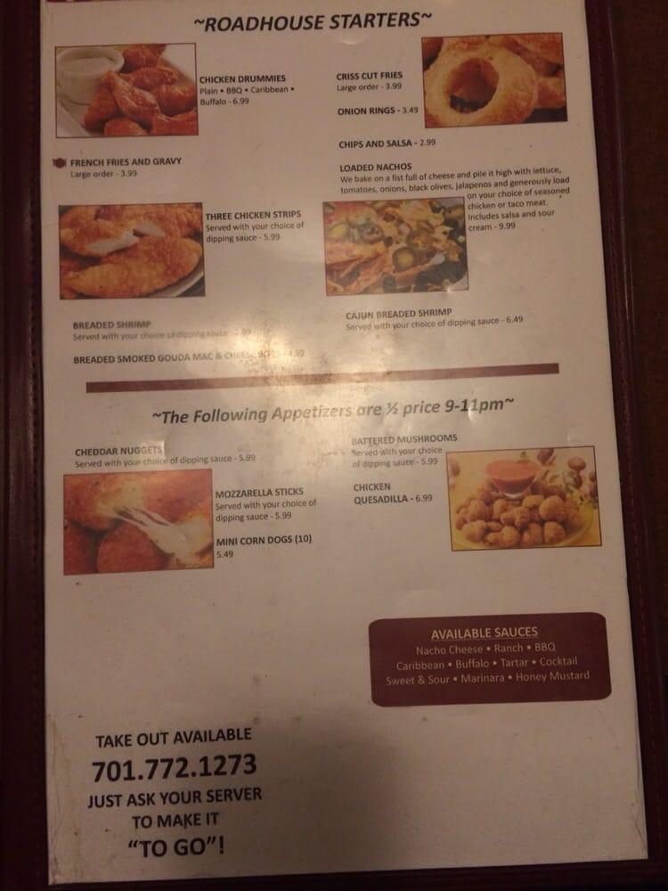 Menu at Roadhouse Cafe, Grand Forks