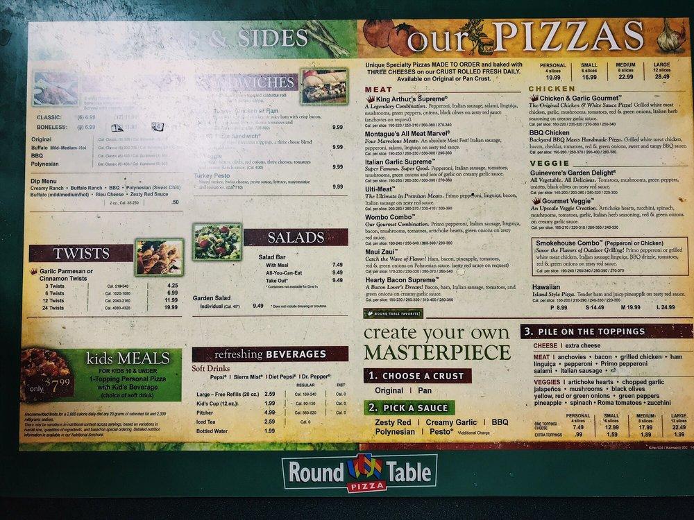 Menu at Round Table Pizza pizzeria, Kihei, 70 E Kaahumanu Ave