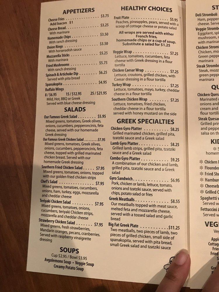 Menu at Silvia's Honey Tree restaurant, Winston-Salem