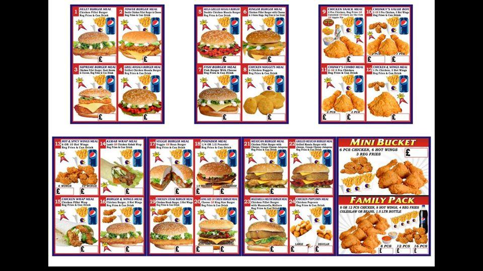 Menu at Chunky Chicken & Pizza (ILFORD) fast food, Ilford, 279 Ilford Ln