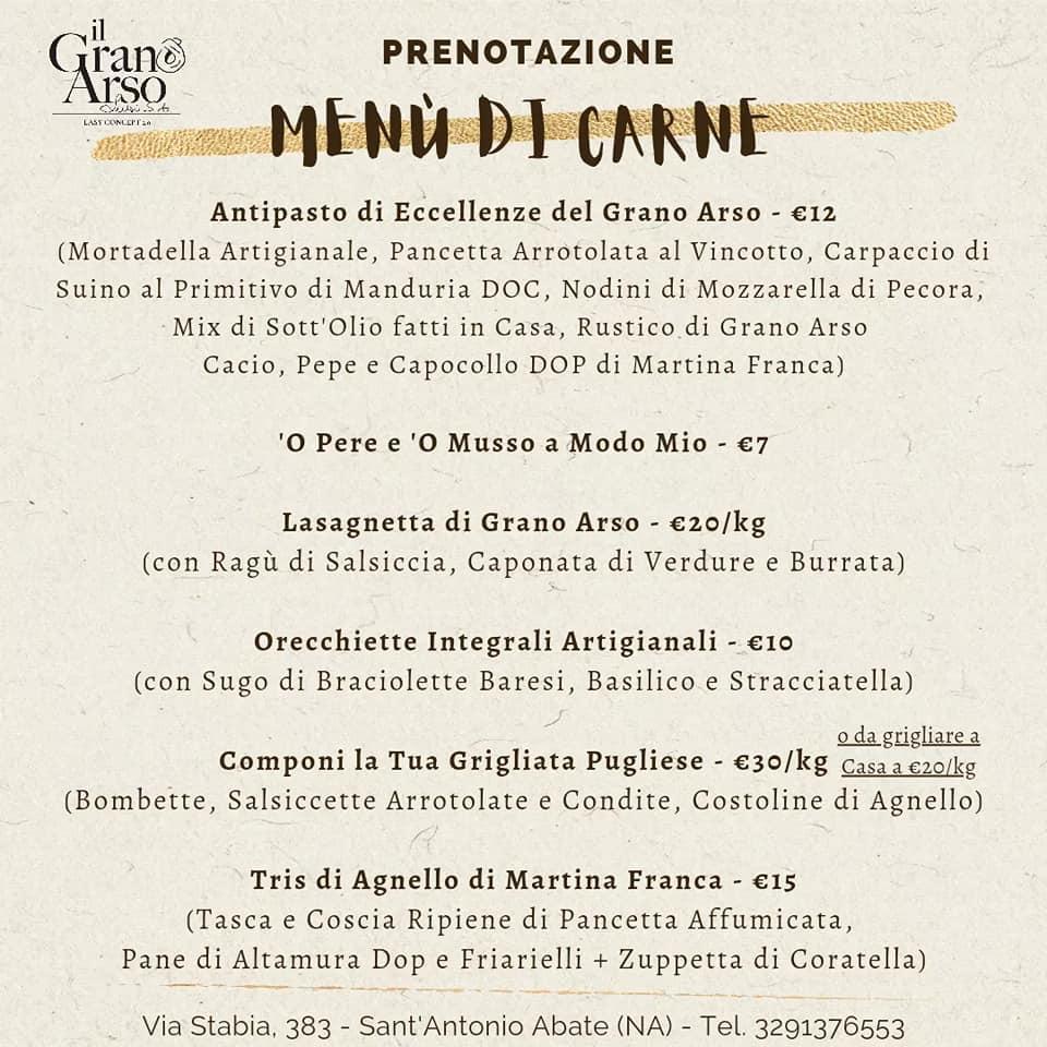 Menu da Il Grano Arso - RistoBottega ApuloCampana ristorante ...