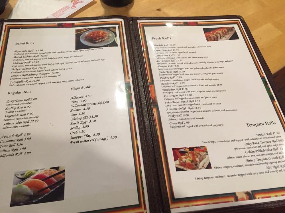 Menu at Mandala Restaurant - Tibetan, Japanese and Indian, Ojai
