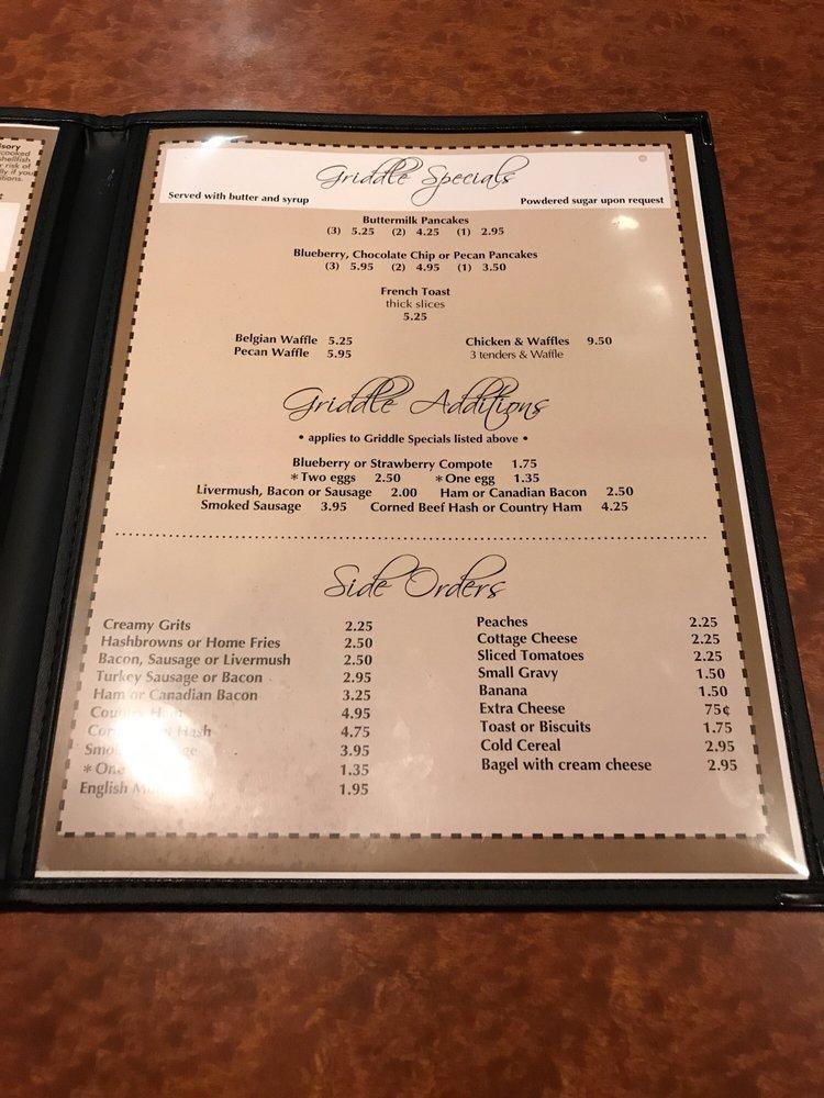 Menu at Tryon House restaurant, Charlotte, 215 E Exmore St