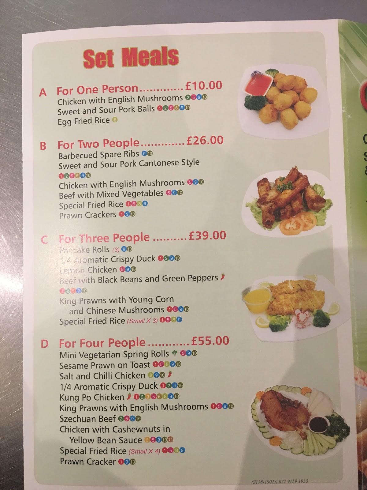 Menu at Cheungs fast food, Yatton