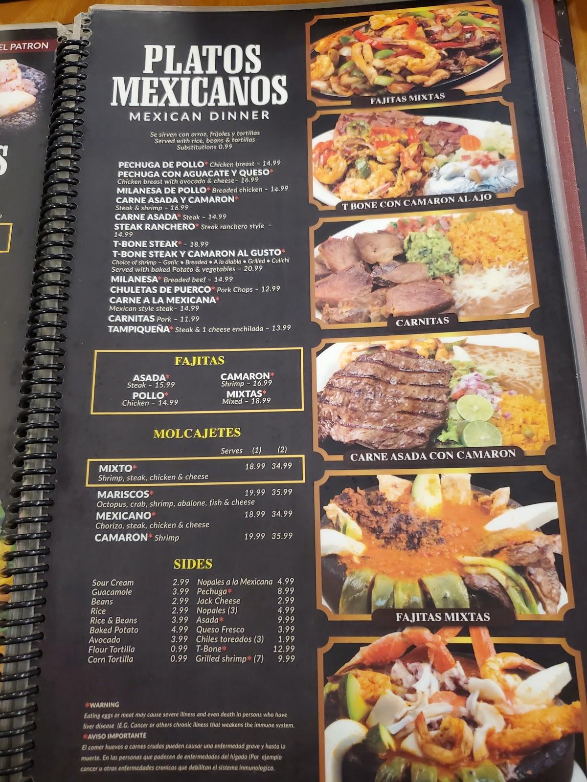 Menu at Delicias Mexican Grill restaurant, Tucson