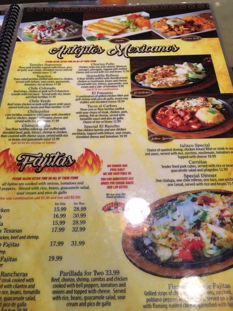 Menu at El Rancho Grande Mexican Restaurant, Dayton, S Alex Rd