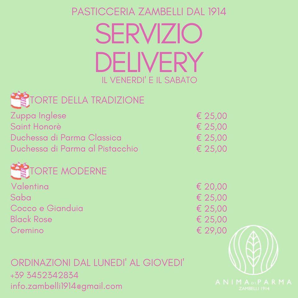 Menu at Anima di Parma restaurant, Parma