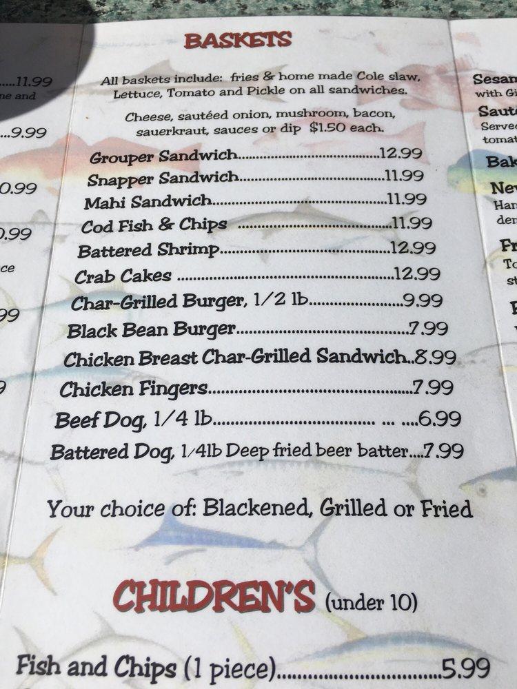 Menu at Casey Key Fish House pub & bar, Osprey
