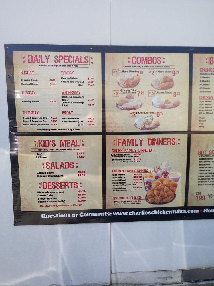 Menu at Charlie's Chicken Claremore restaurant, Claremore, 802 W Will ...