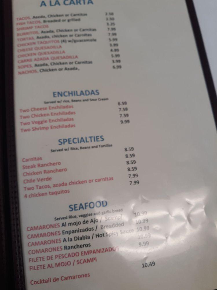 Menu at C'los Restaurant, Coachella, Harrison St #117