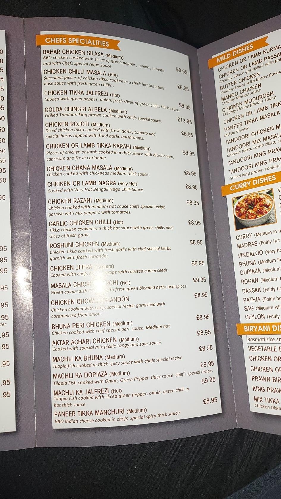 Carta de Masala Hut, Hatfield