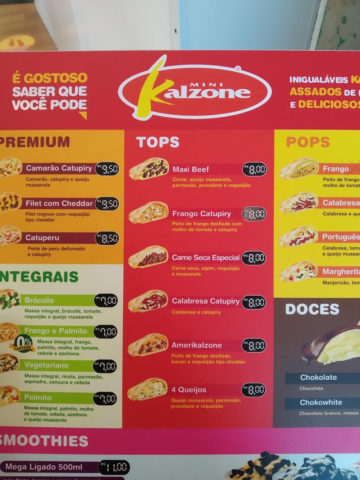 Menu em Mini Kalzone - Shopping JK Taguatinga restaurante, Brasília