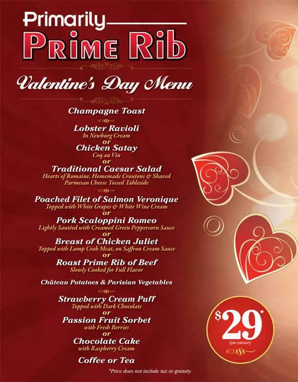Menu at Primarily Prime Rib steakhouse, Las Vegas, Las Vegas Blvd S