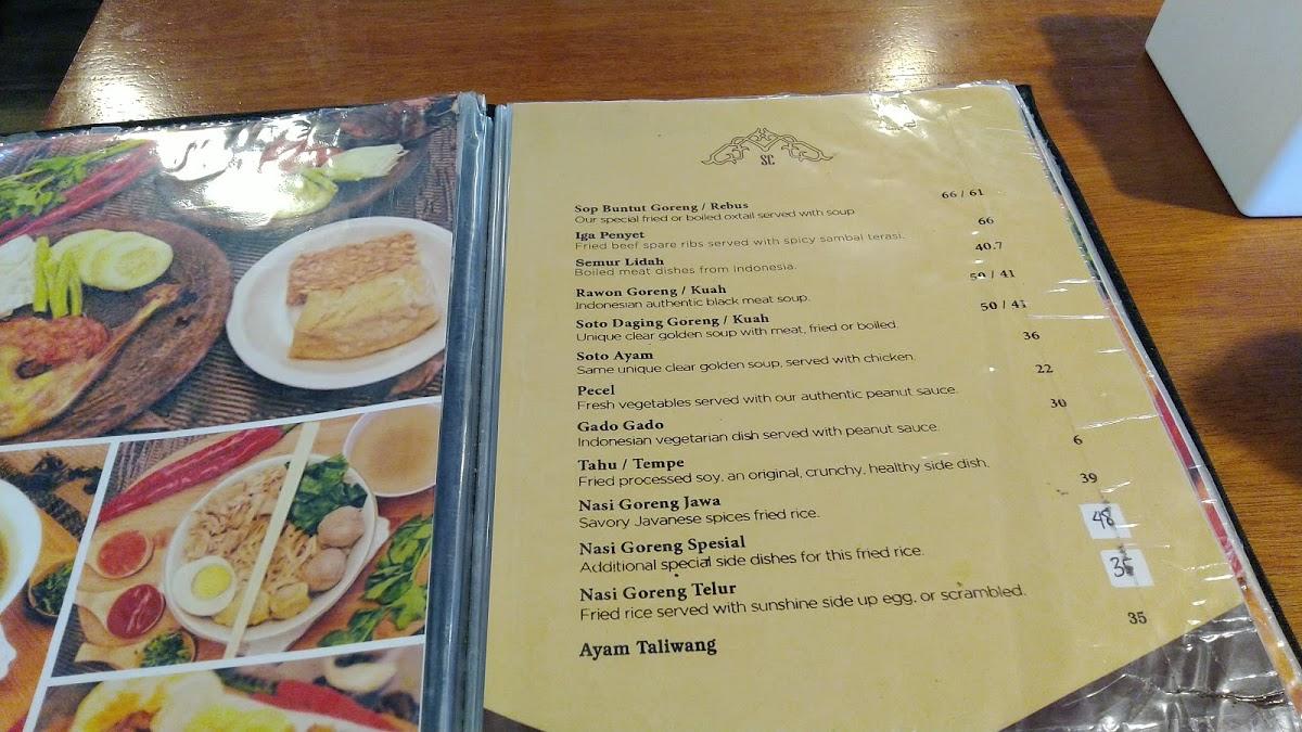 Menu at Soerabaja Café cafe, Baji Mangngai