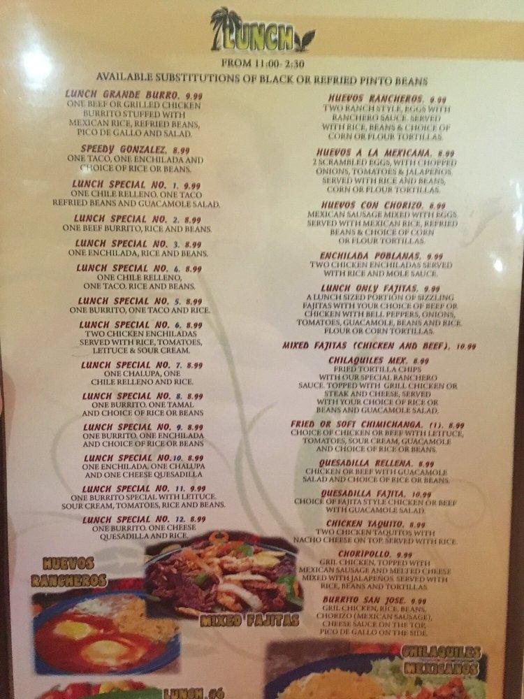 Menu at El Loro Mexican Restaurant, Hutchinson