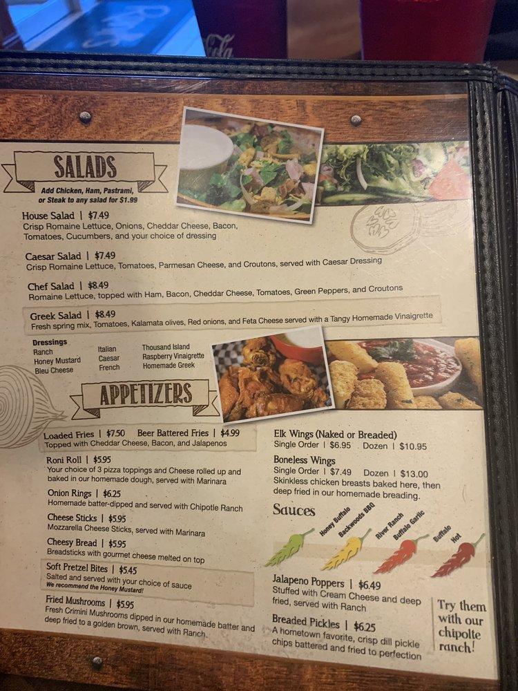 Menu at Roni's Pizza Bar, Elkview, Frame Rd