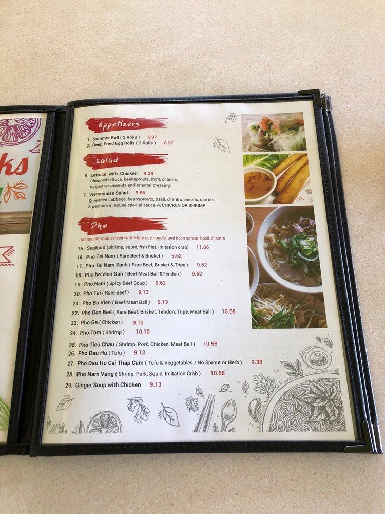 Menu at Yen's Cafe, Hilo