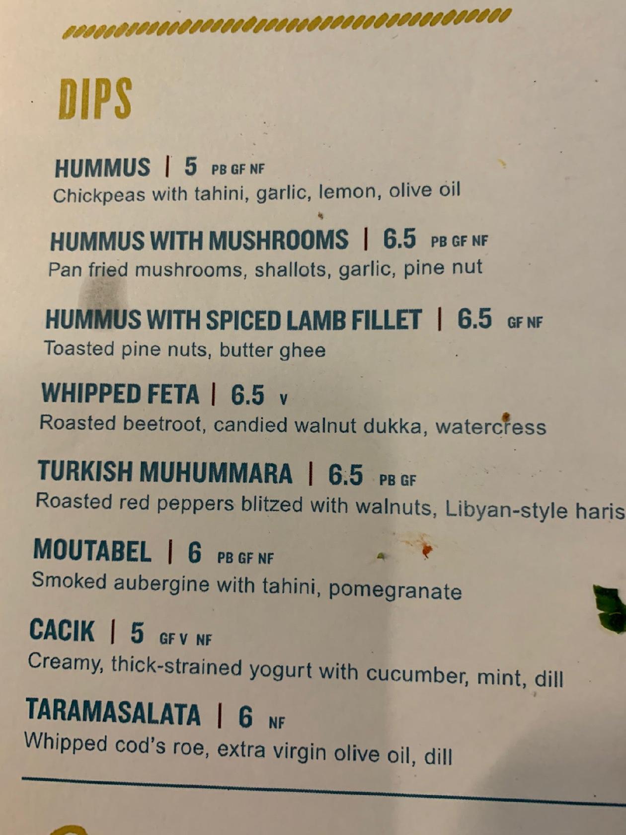 Menu at Arabica Borough Market restaurant, London, Borough Market