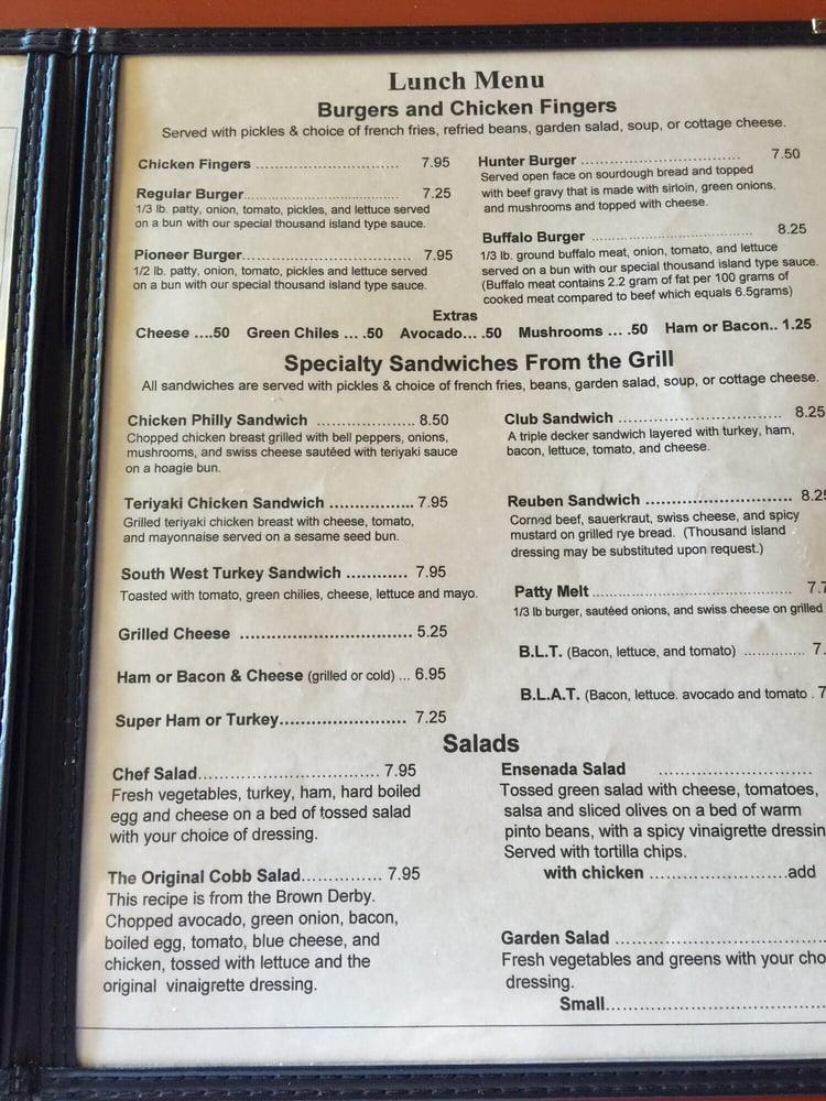 Menu at Buffalo Cafe, Twin Falls, 218 4th Ave W