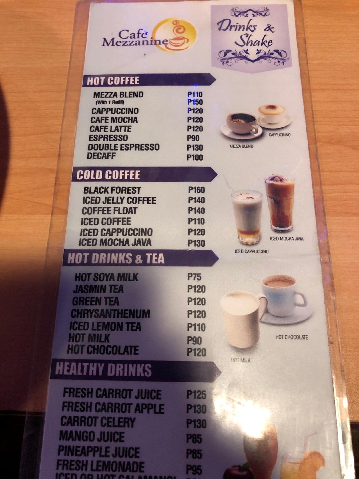 Menu at Café Mezzanine cafe, Manila, 650 Ongpin St