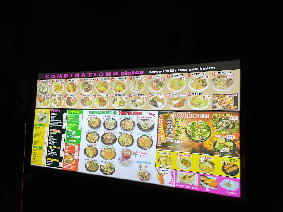 Menu at Charritos Mexican Food restaurant, Tooele