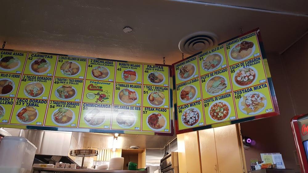Carta de El Chilito Restaurant, Downey, Paramount Blvd