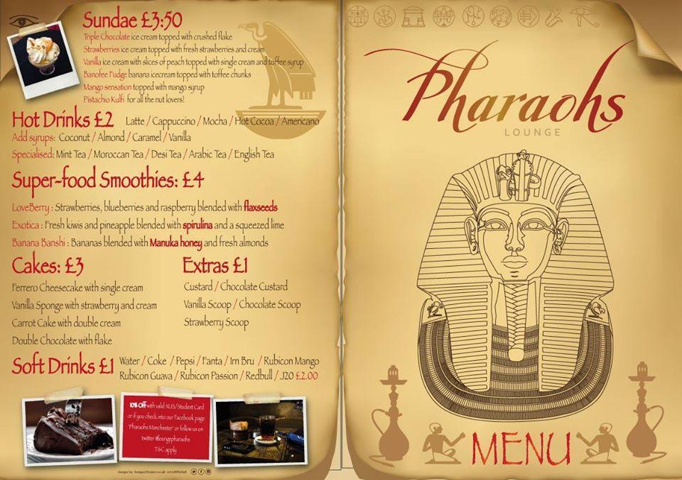 Menu at Manchester Shisha Delivery Lounge, Manchester