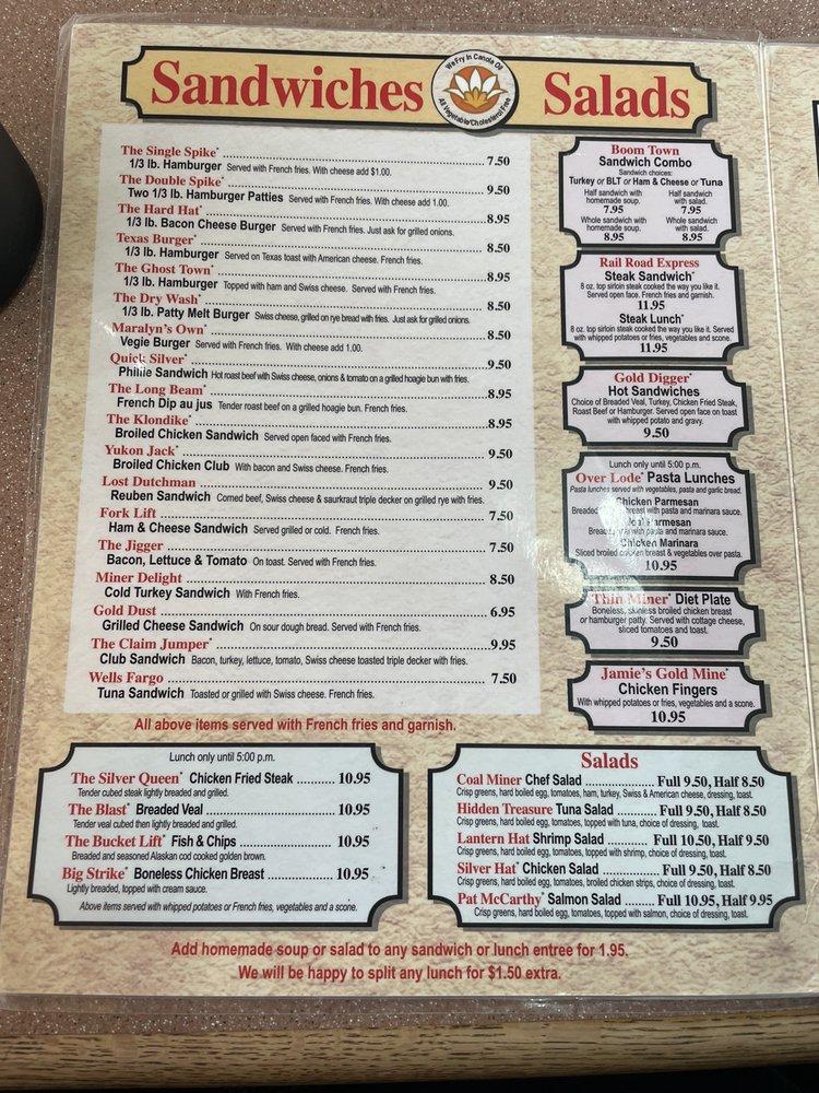 Menu at Midvale Mining Cafe & Catering, Midvale