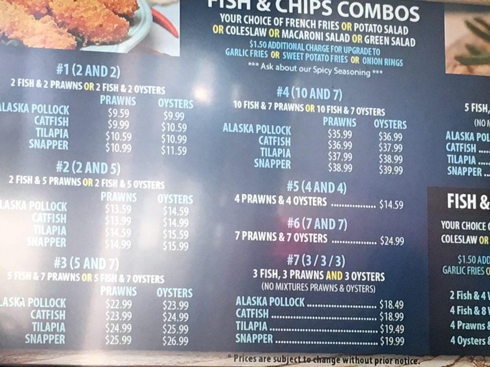 Menu at The Fat Fish restaurant, Berkeley