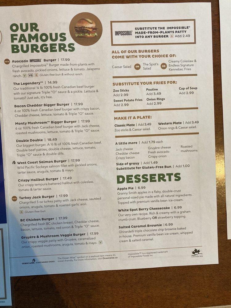 Menu at White Spot New Westminster restaurant, New Westminster, 610 6th ...