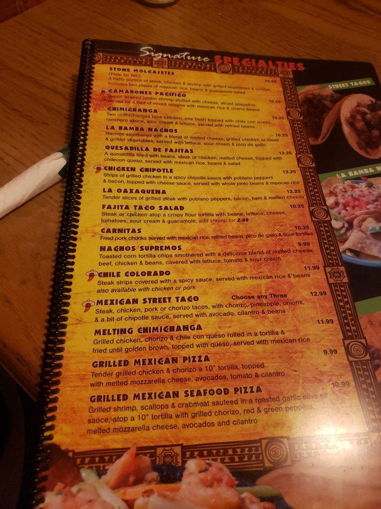 Menu at El Pueblito Mexican Bistro restaurant, Dover