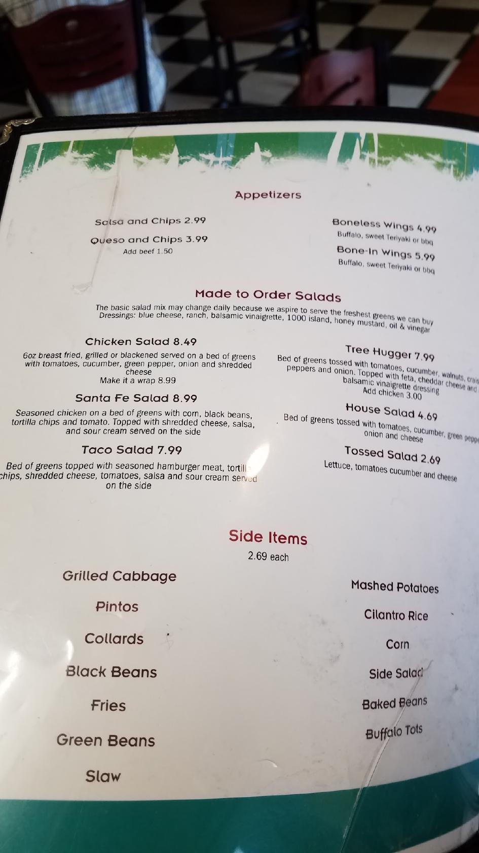 Menu at Damascus Diner cafe, Damascus