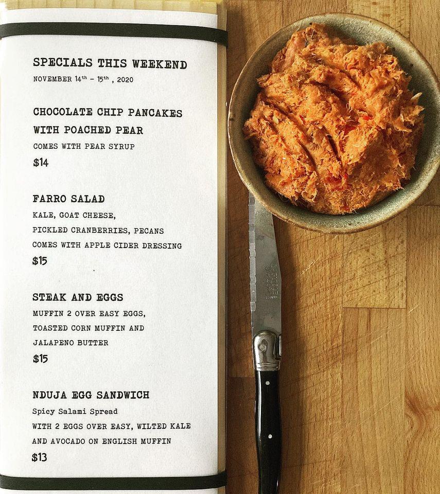 Menu at SLIMAK CAFE, New York City