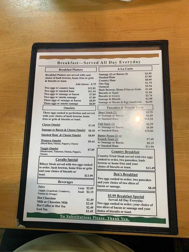 Menu at The Cupboard Restaurant, Memphis