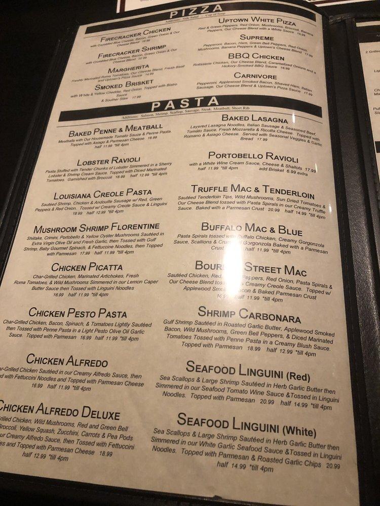 Menu at Uptown Grille pub & bar, Commerce Charter Township