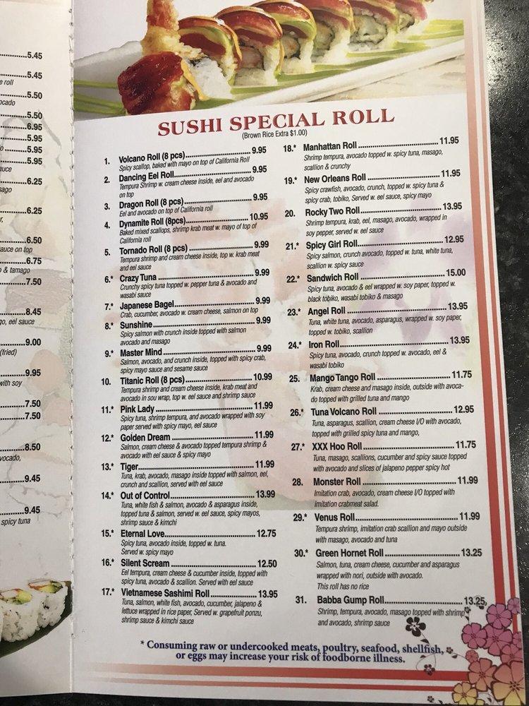 Menu at O.E.C. Japanese Sushi & Hibachi restaurant, Largo