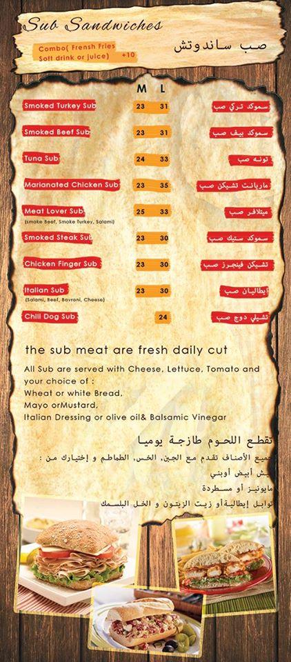 Menu at Philly Hut restaurant, Alexandria