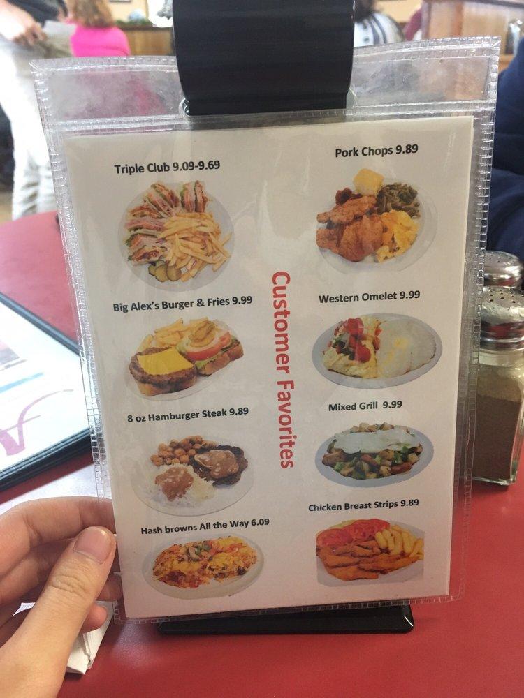 Menu at Alex's Restaurant, Goose Creek, 132 St James Ave