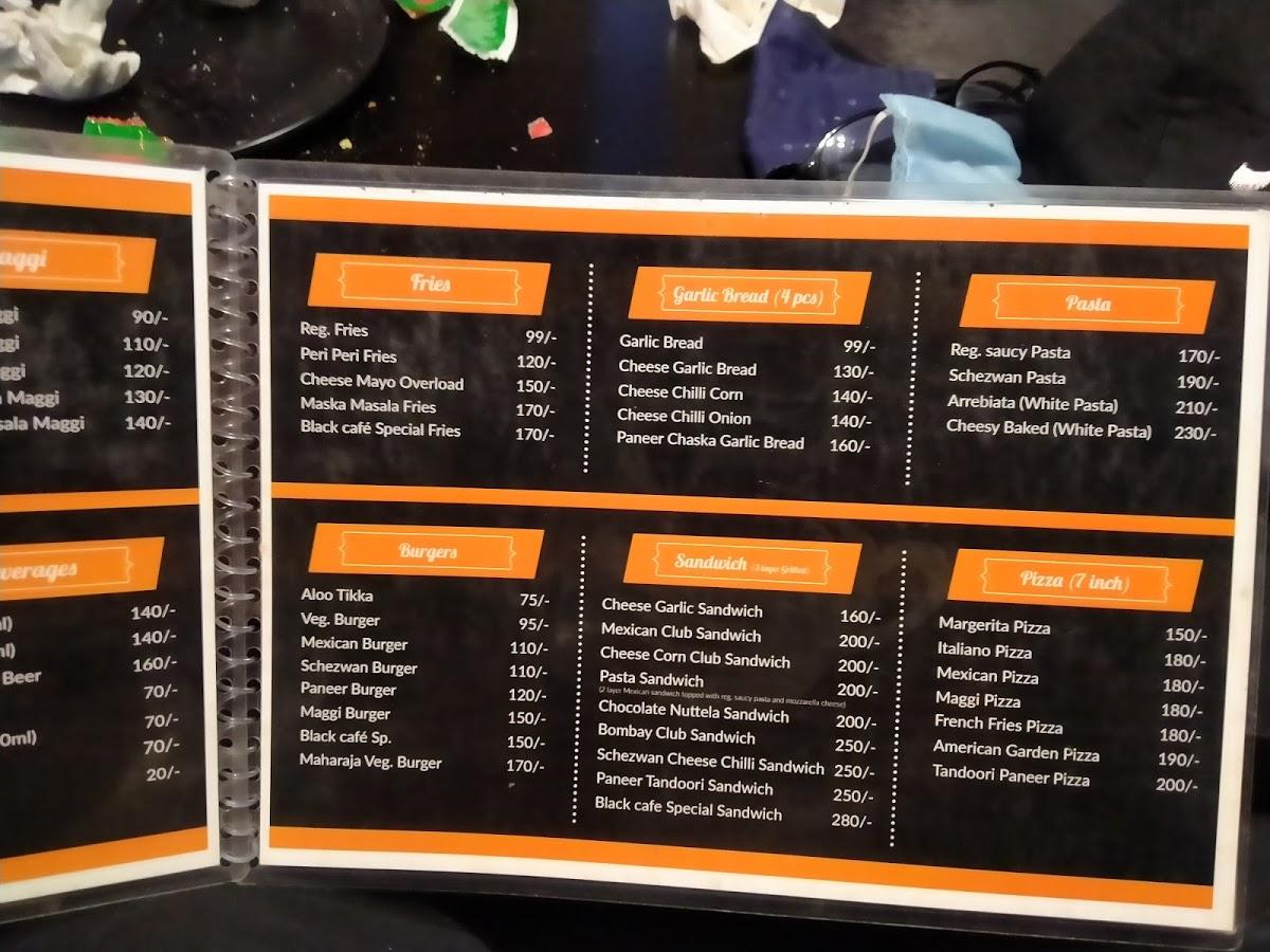 Menu at Black cafe, Ahmedabad, 08