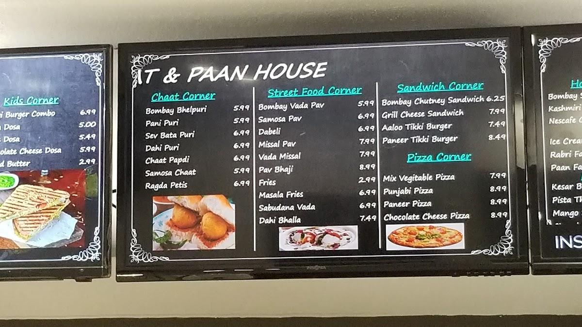 Carta del restaurante Bombay Chaat and Paan House, Edmonton